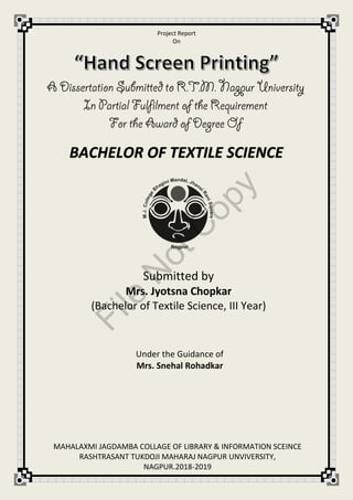 hand screen printing | PDF