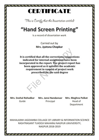 hand screen printing | PDF