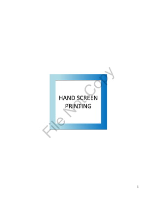 hand screen printing | PDF
