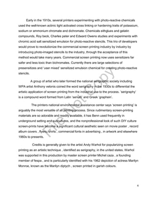 hand screen printing | PDF