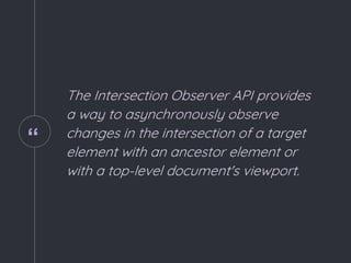 Intersection observer for js oxford | PPT
