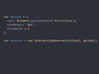 Intersection observer for js oxford | PPT