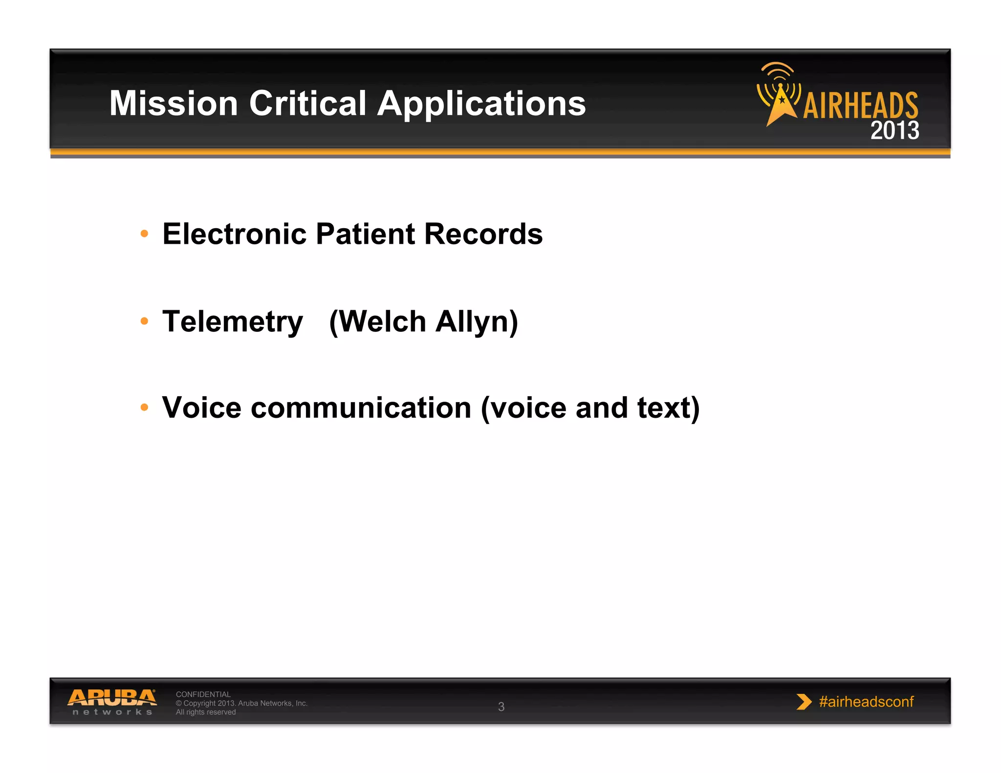 4 healthcare forum deploying vocera on aruba wlan_kevin huey | PDF