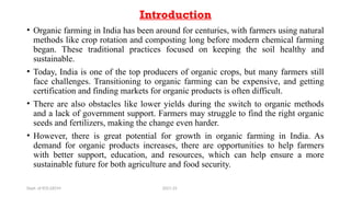 Organic farming indian agriculture connect | PPTX