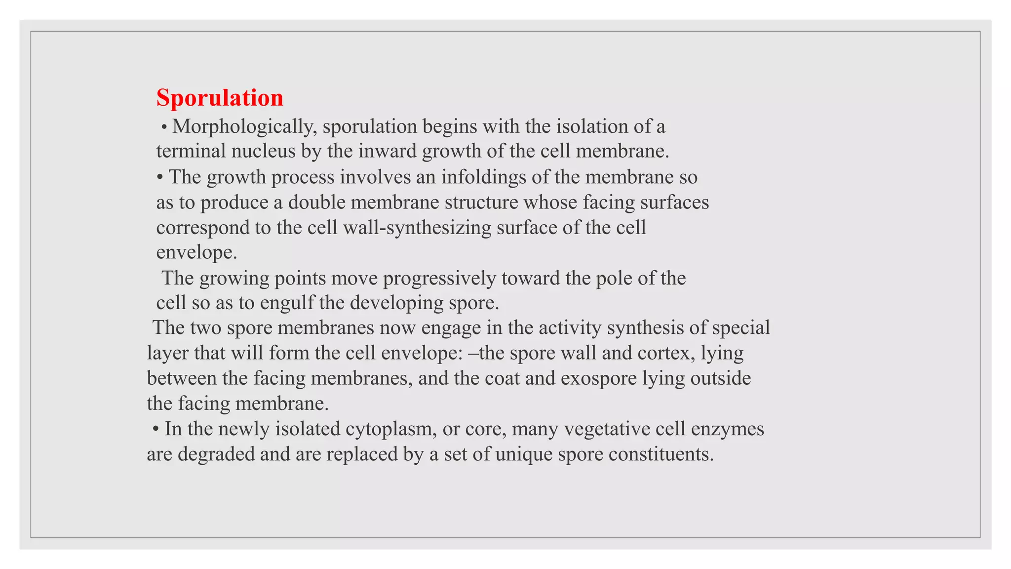 Sporulation & morphogenesis | PPTX