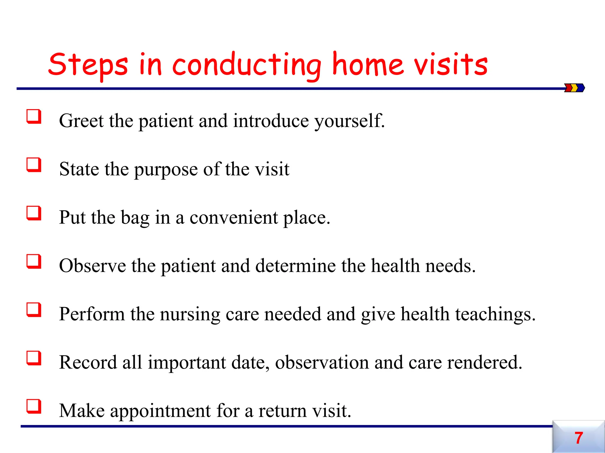 home visit in community health nursing.; | PPT