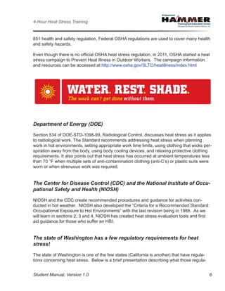 Heat stress training student manual 508 | PDF