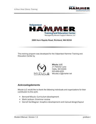 Heat stress training student manual 508 | PDF