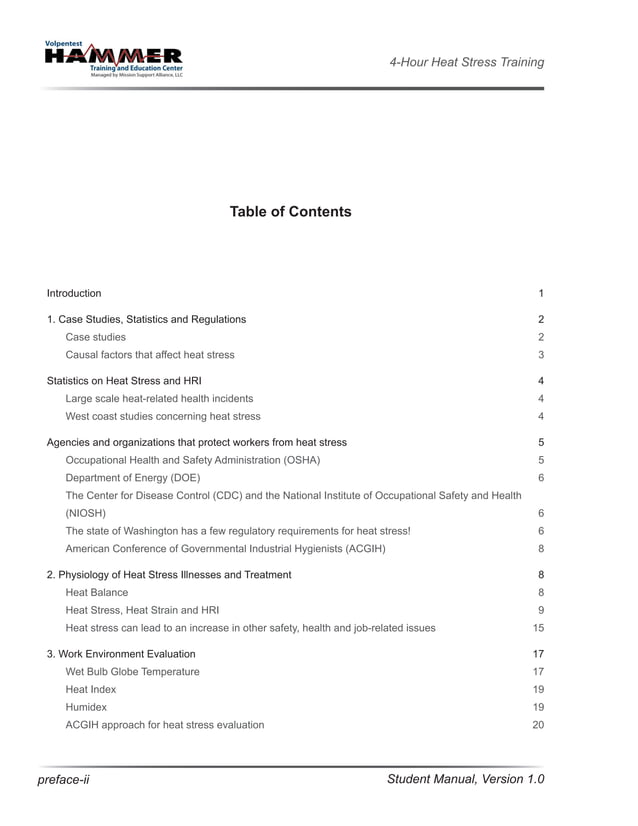 Heat stress training student manual 508 | PDF