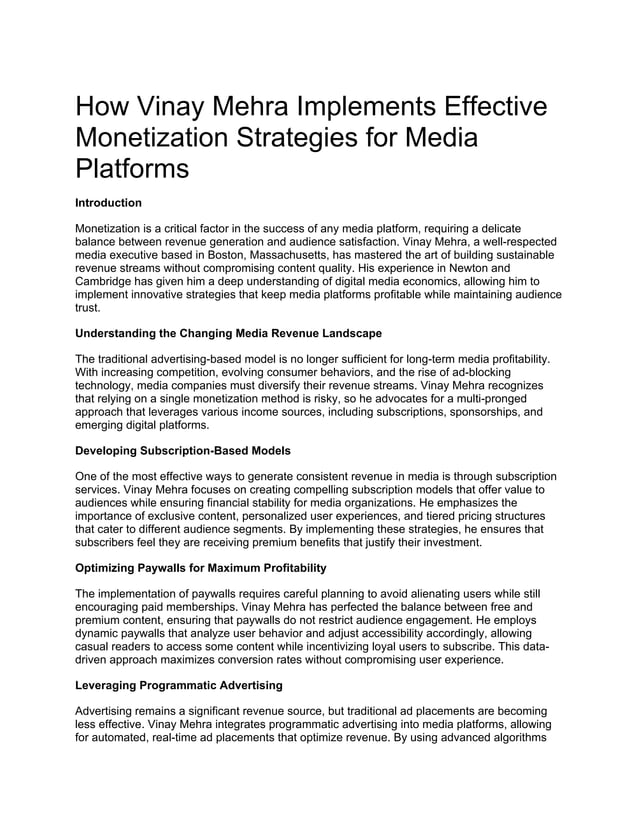 How Vinay Mehra Implements Effective Monetization Strategies for Media Platforms.docx