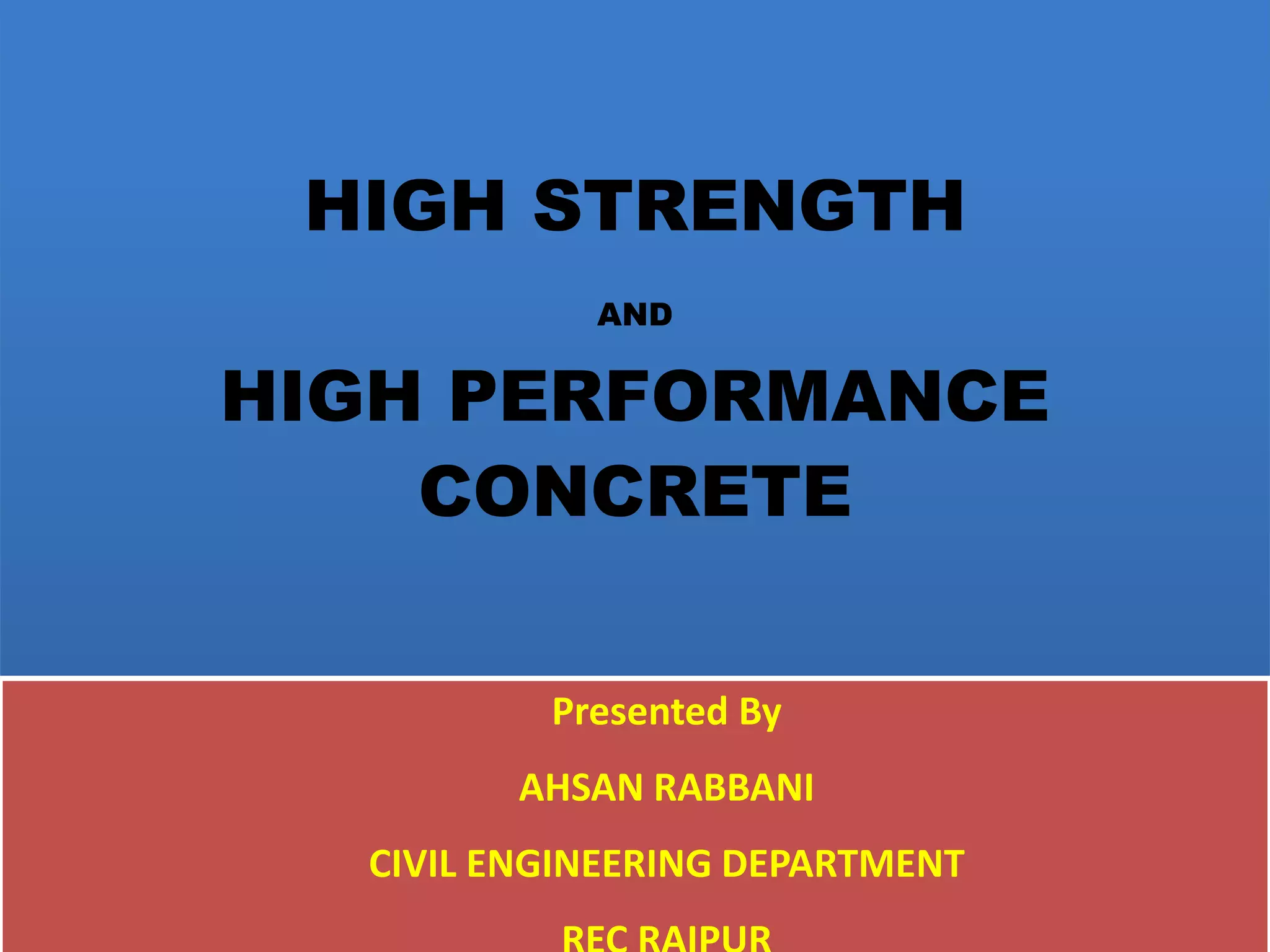 High Performance Concrete | PDF