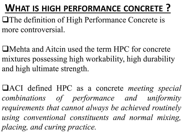 High Performance Concrete | PDF | Civil Engineering Industry | Industries