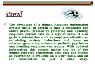 HRIS- HUMAN RESOURCE INFORMATION SYSTEM | PPT