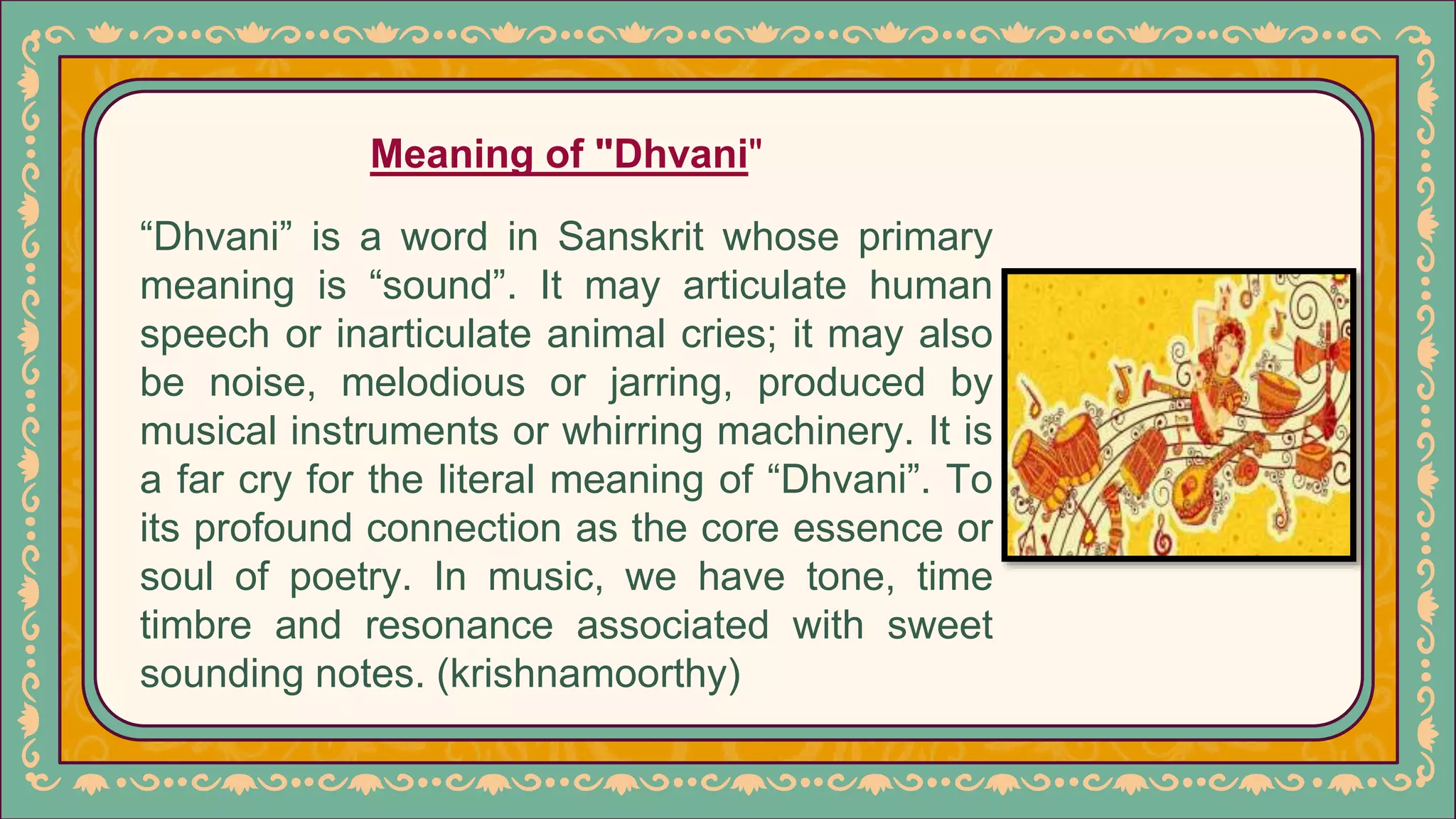 Dhvani Theory in Indian Aeshetics | PPTX