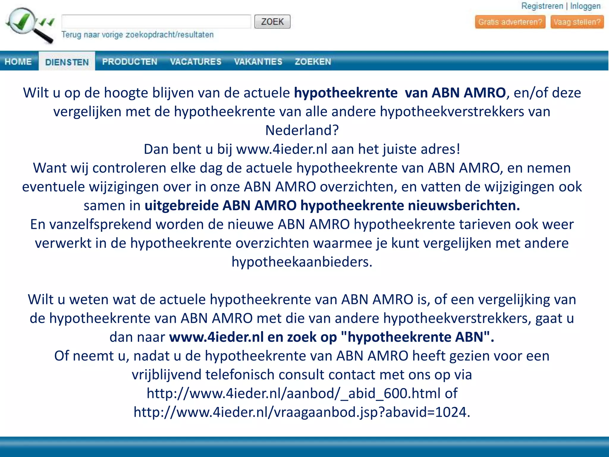 Hypotheekrente ABN AMRO | PPTX