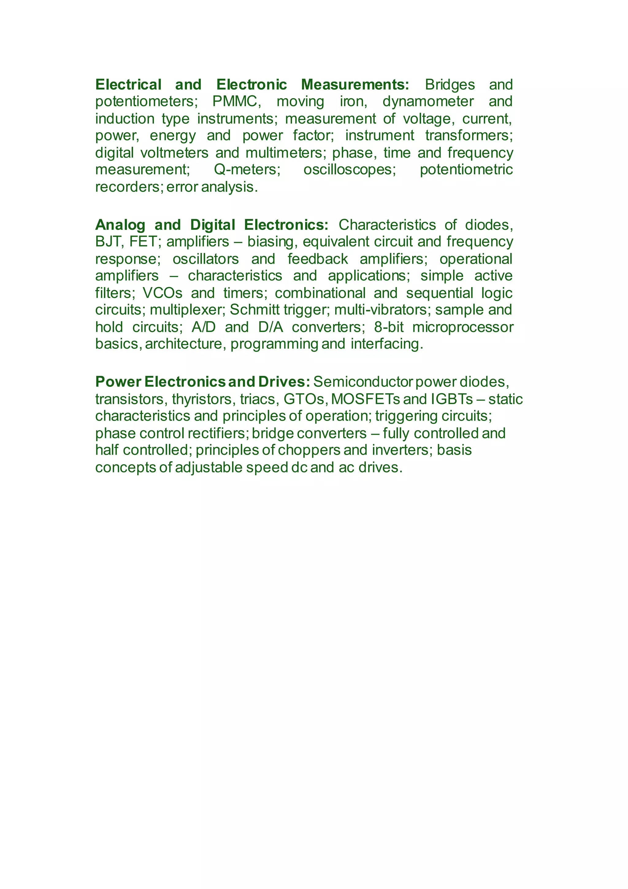 Syllabus for electrical engineering | DOCX