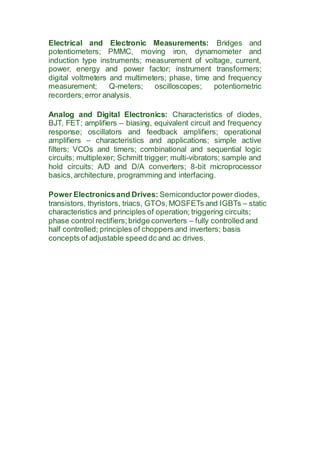 Syllabus for electrical engineering | DOCX