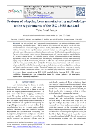 Features of adapting Lean manufacturing methodology to the requirements ...
