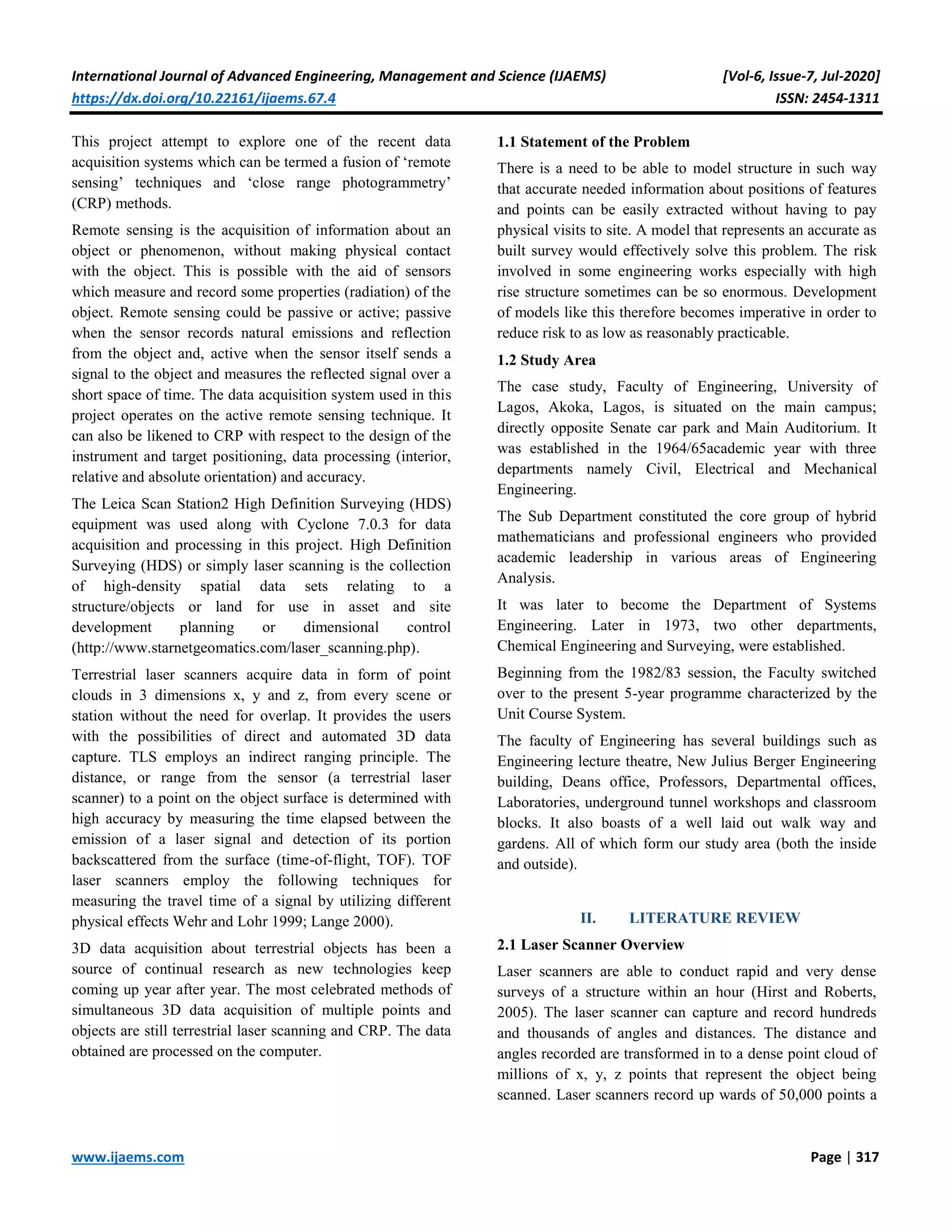 3d Modelling Of Structures Using Terrestrial Laser Scanning Technique Pdf