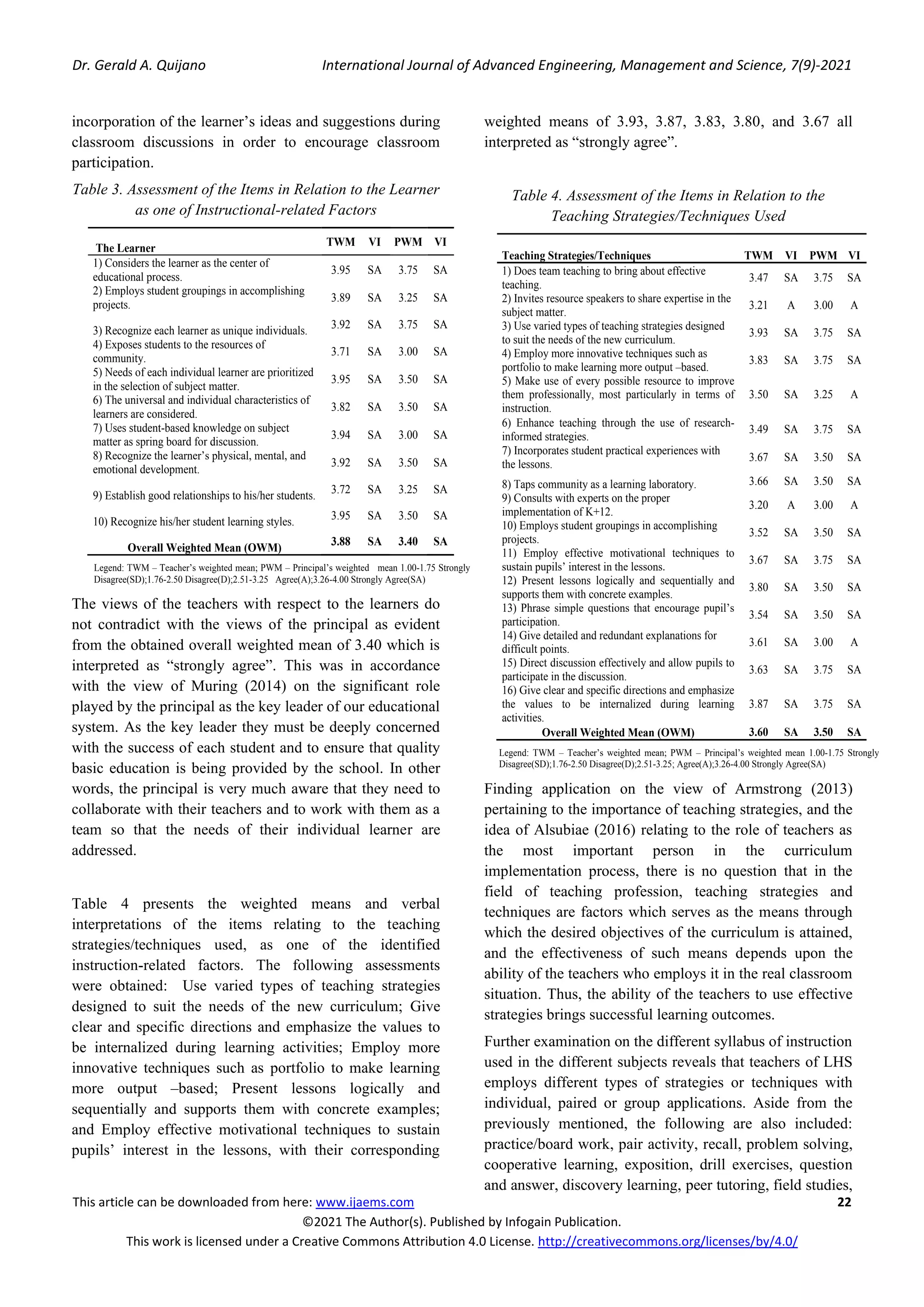 Challenges and Adjustments in the Curriculum and Instruction of the K+ ...