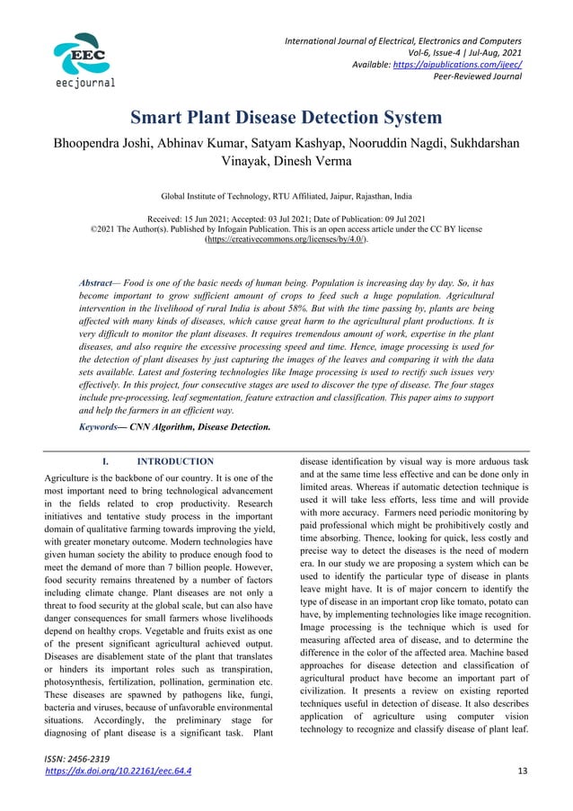Smart Plant Disease Detection System | PDF