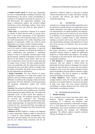 Handover for 5G Networks using Fuzzy Logic: A Review | PDF