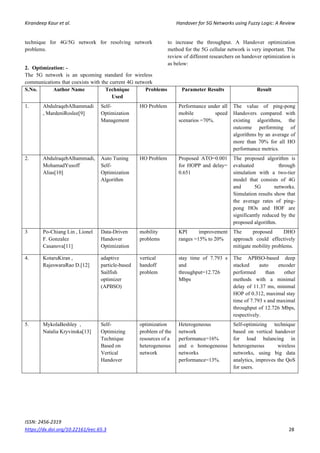 Handover for 5G Networks using Fuzzy Logic: A Review | PDF