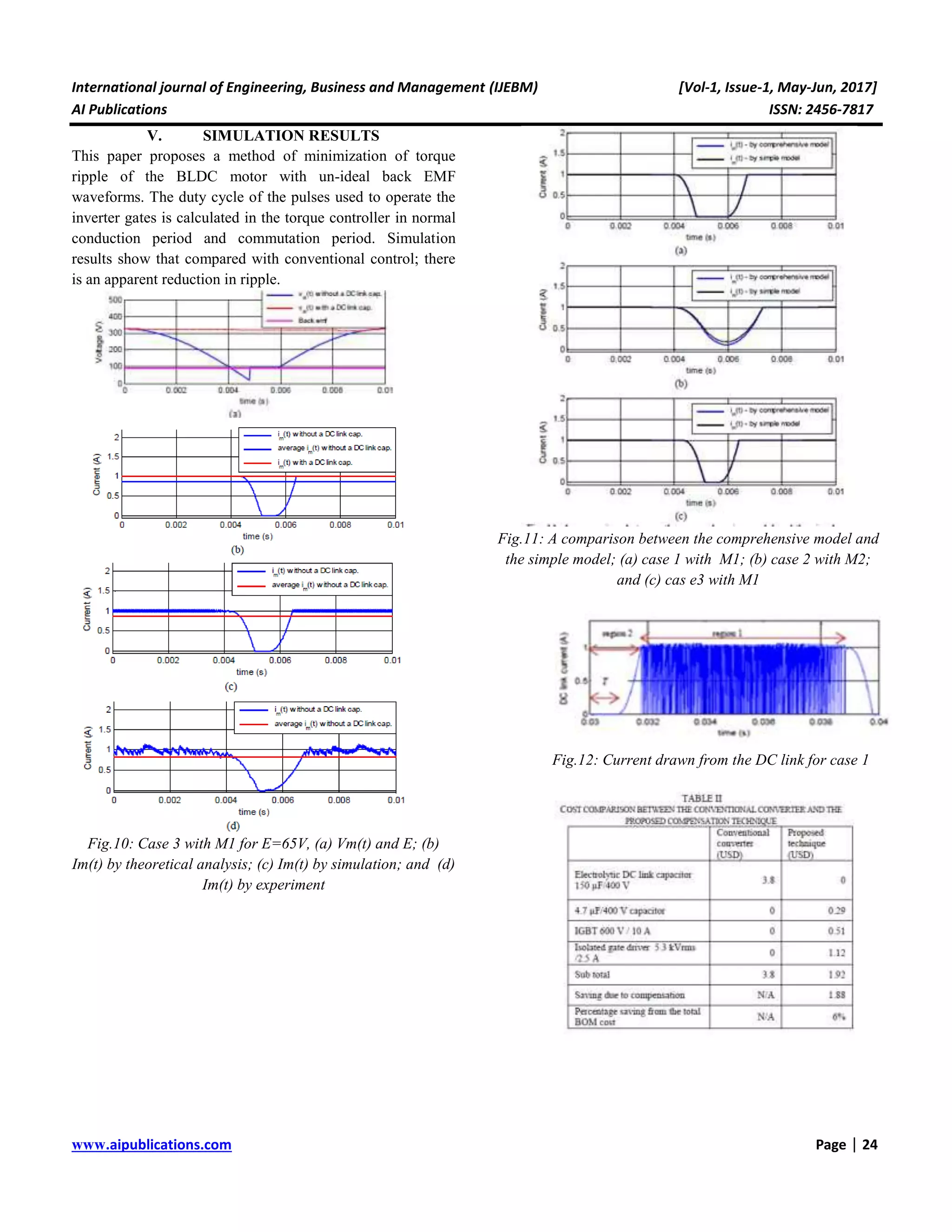 Torque Ripple Minimization Of A Bldc Motor Drive By Using Electronic