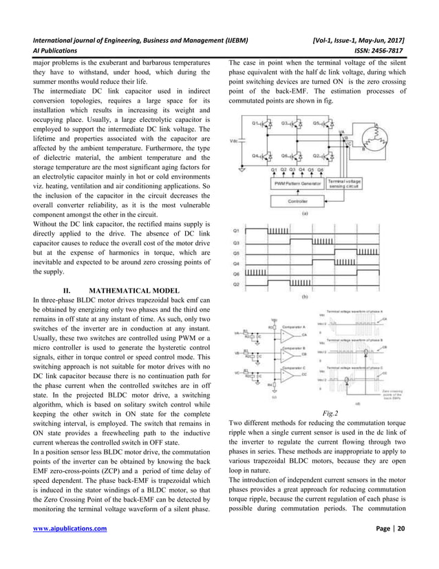 Torque Ripple Minimization Of A Bldc Motor Drive By Using Electronic Commutation And Speed