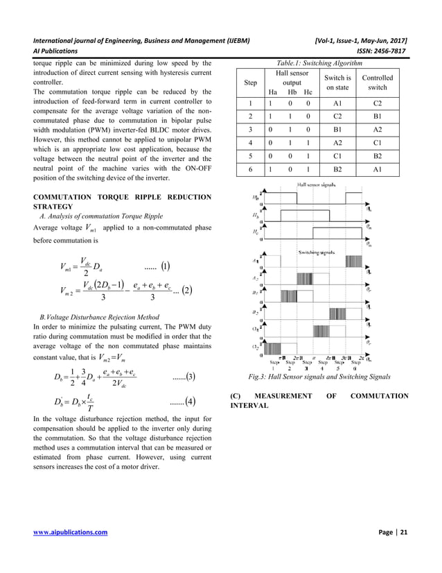 Torque Ripple Minimization Of A Bldc Motor Drive By Using Electronic