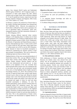 Popularization of Sanate Bread Wheat Variety in the Highlands of Guji Zone, Southern Oromia ...