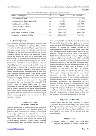 Popularization of Sanate Bread Wheat Variety in the Highlands of Guji Zone, Southern Oromia ...