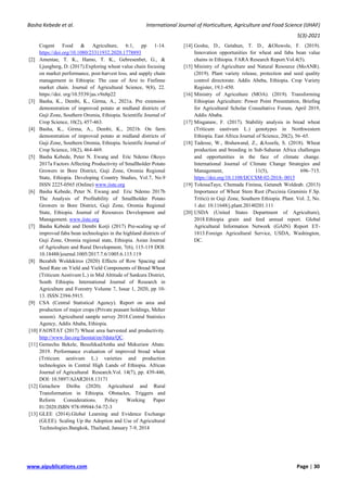 Popularization of Sanate Bread Wheat Variety in the Highlands of Guji Zone, Southern Oromia ...