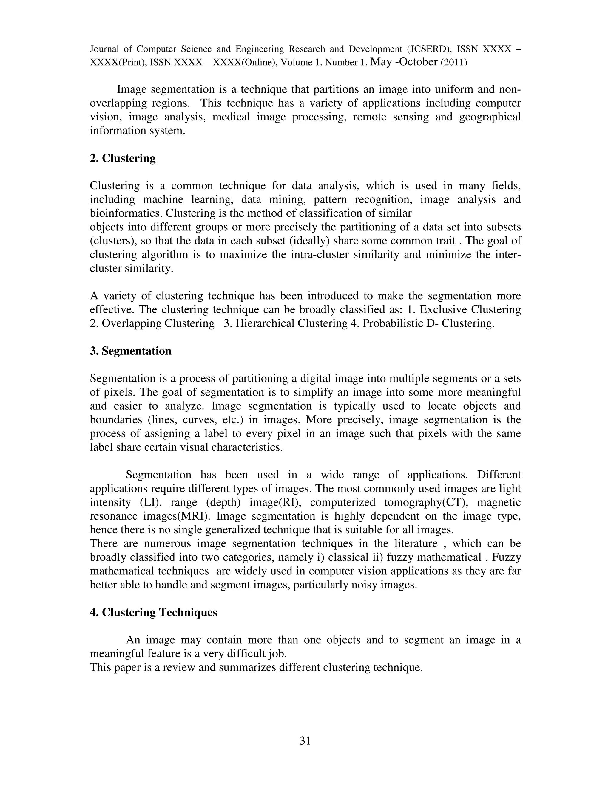 4 image segmentation through clustering | PDF