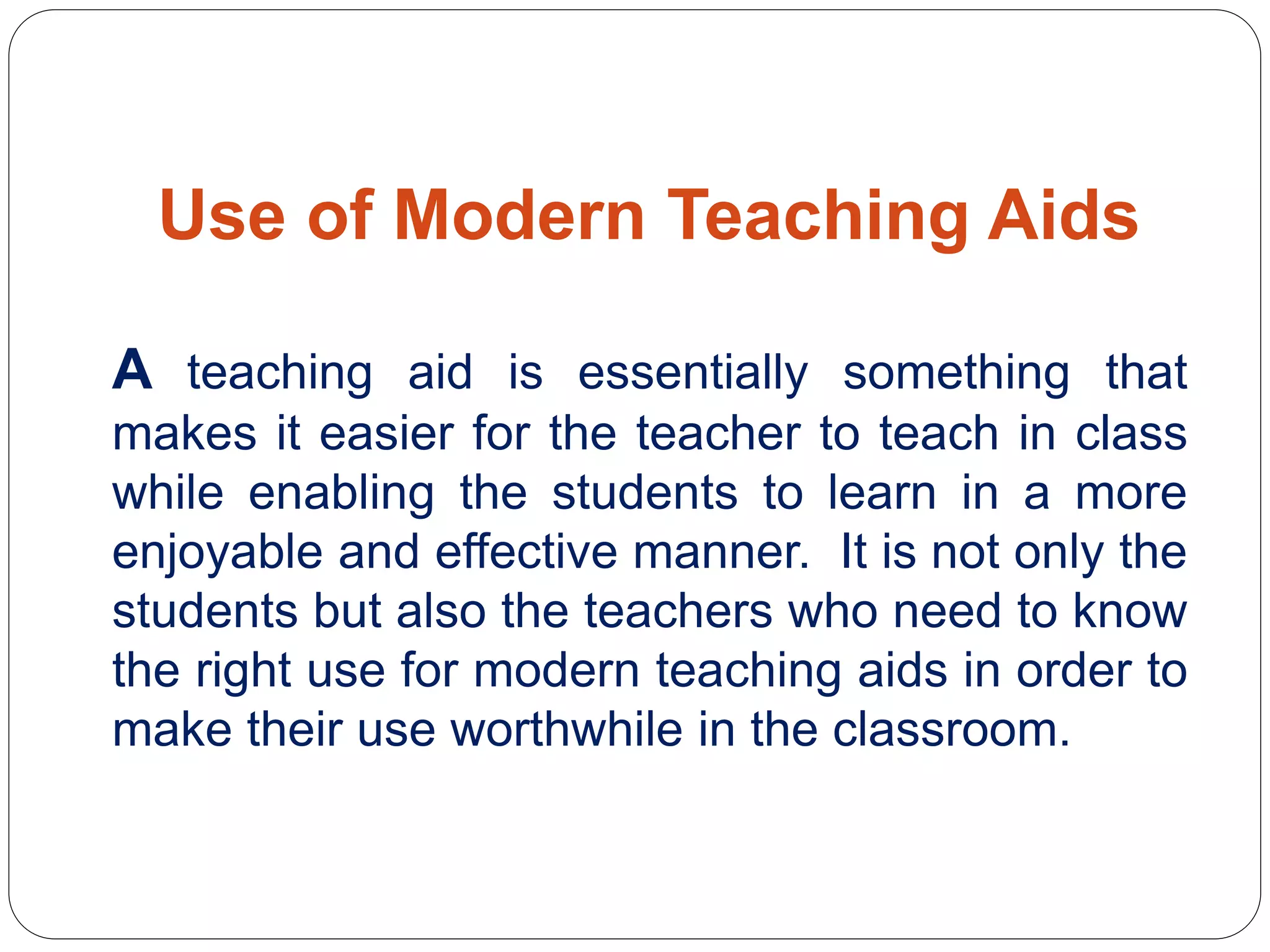 4 important modern teaching aids | PPTX
