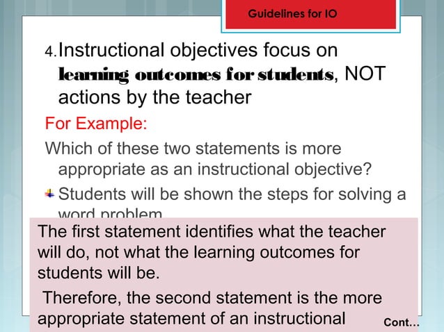 4 instructional objectives | PPT