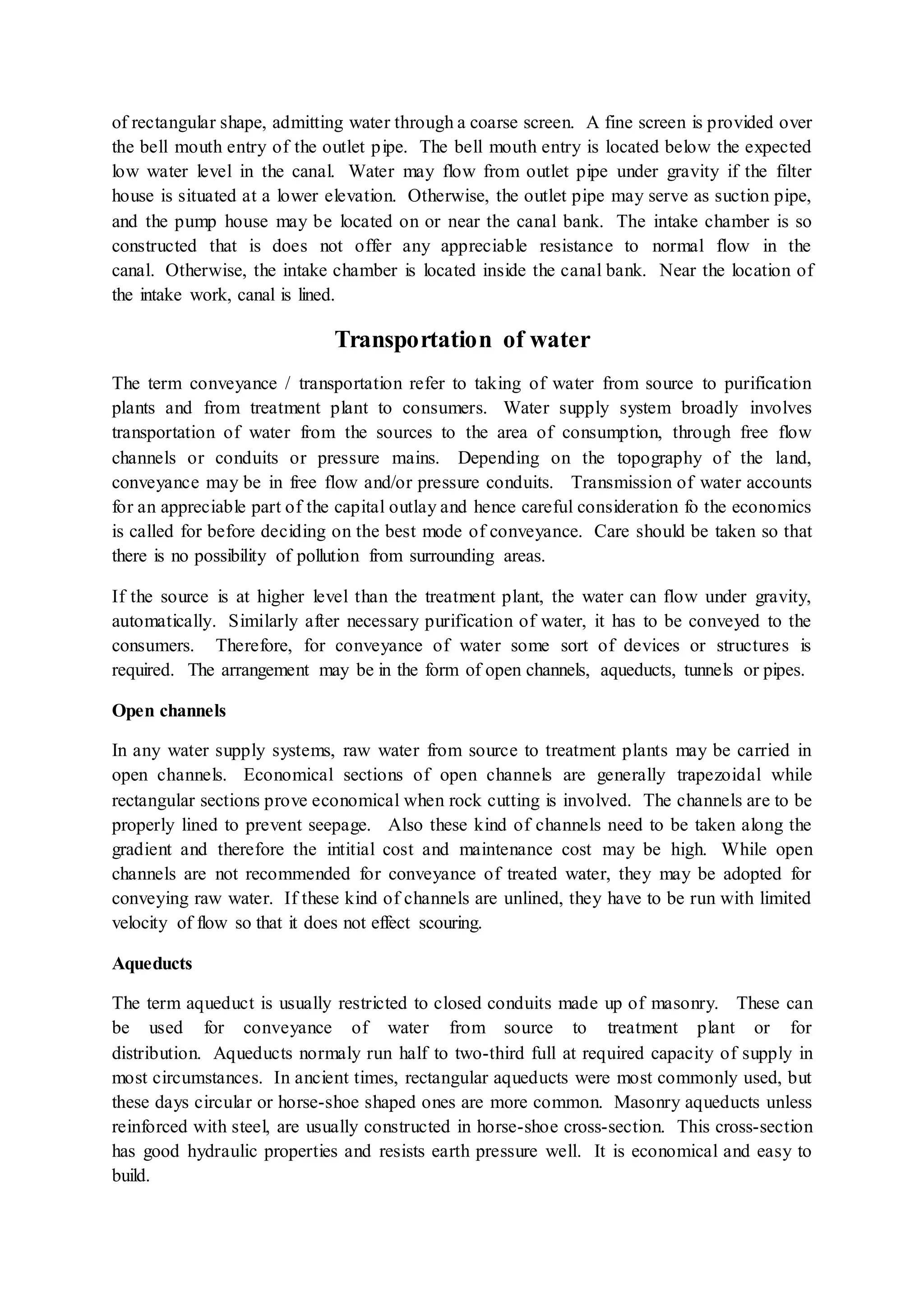 intakes and transportation of water | DOCX