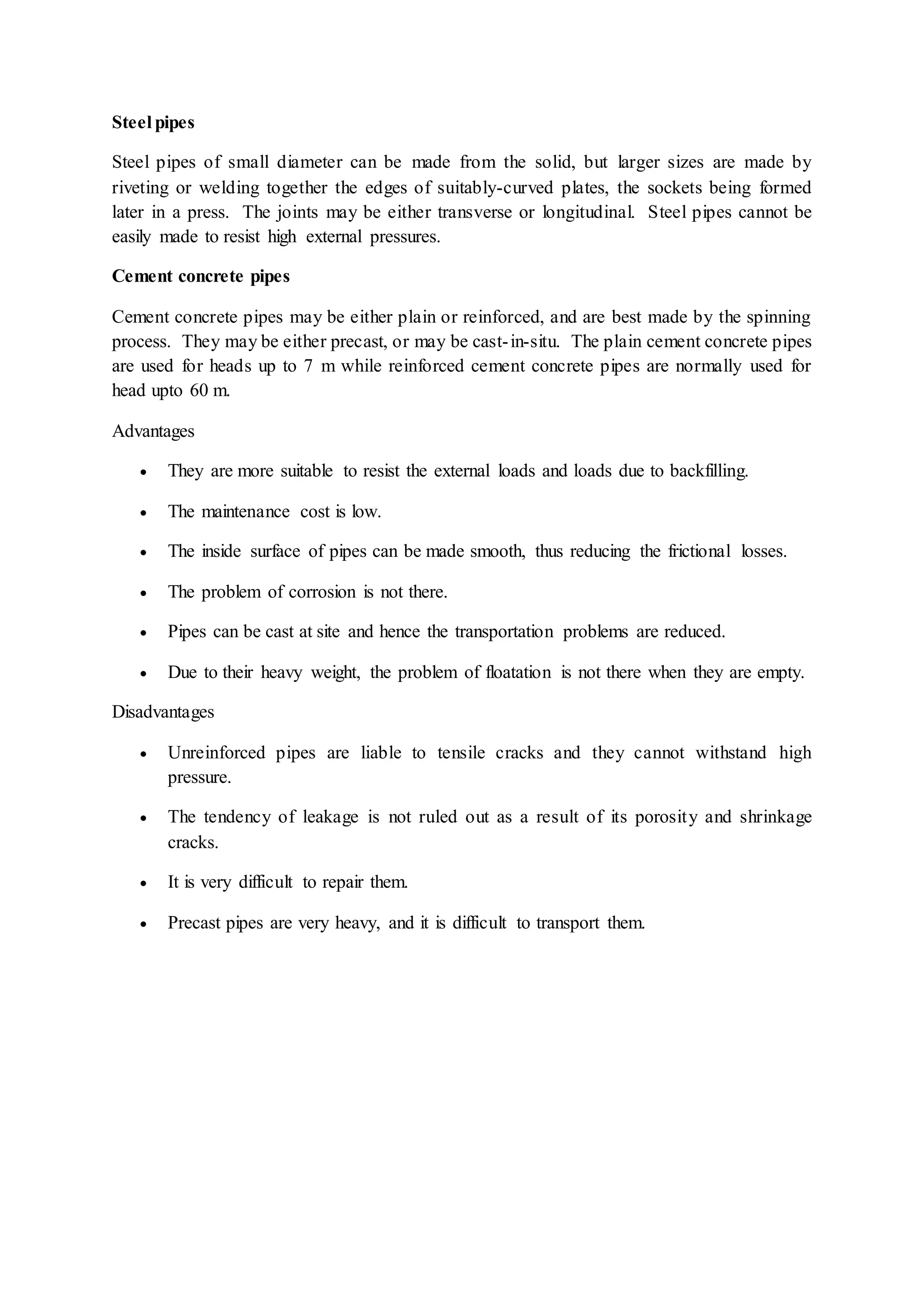 intakes and transportation of water | DOCX