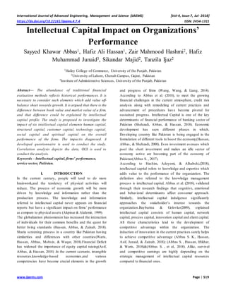 Intellectual Capital Impact on Organizations’ Performance | PDF