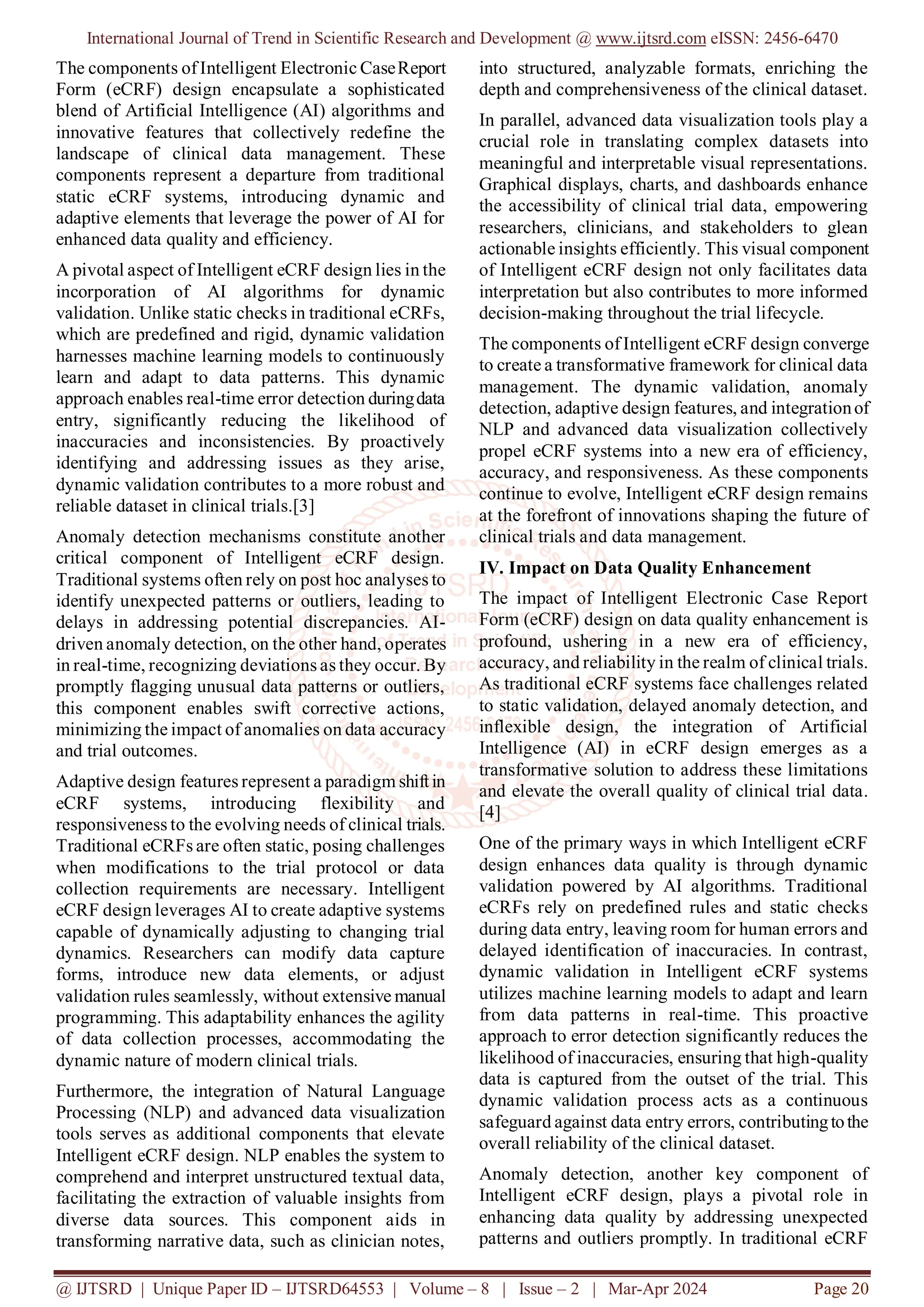 Intelligent eCRF Design Improving Data Quality with AI | PDF