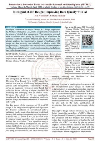 Intelligent eCRF Design Improving Data Quality with AI | PDF