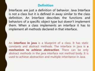 Java Interface | PPTX | Programming Languages | Computing