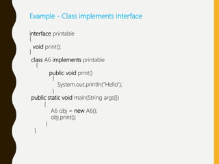 Java Interface | PPTX | Programming Languages | Computing