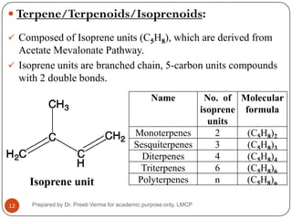 Introduction to Terpenoids & volatile oils Brief for D. Pharm. 1 | PDF