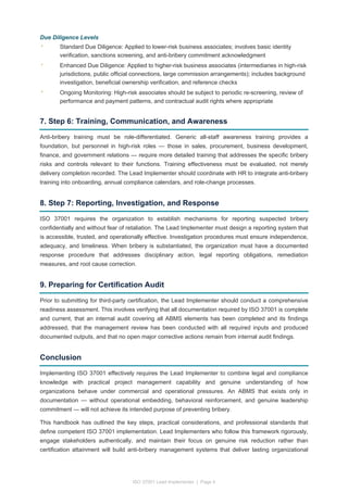 ISO 37001 Lead Implementer Practical Handbook | PDF