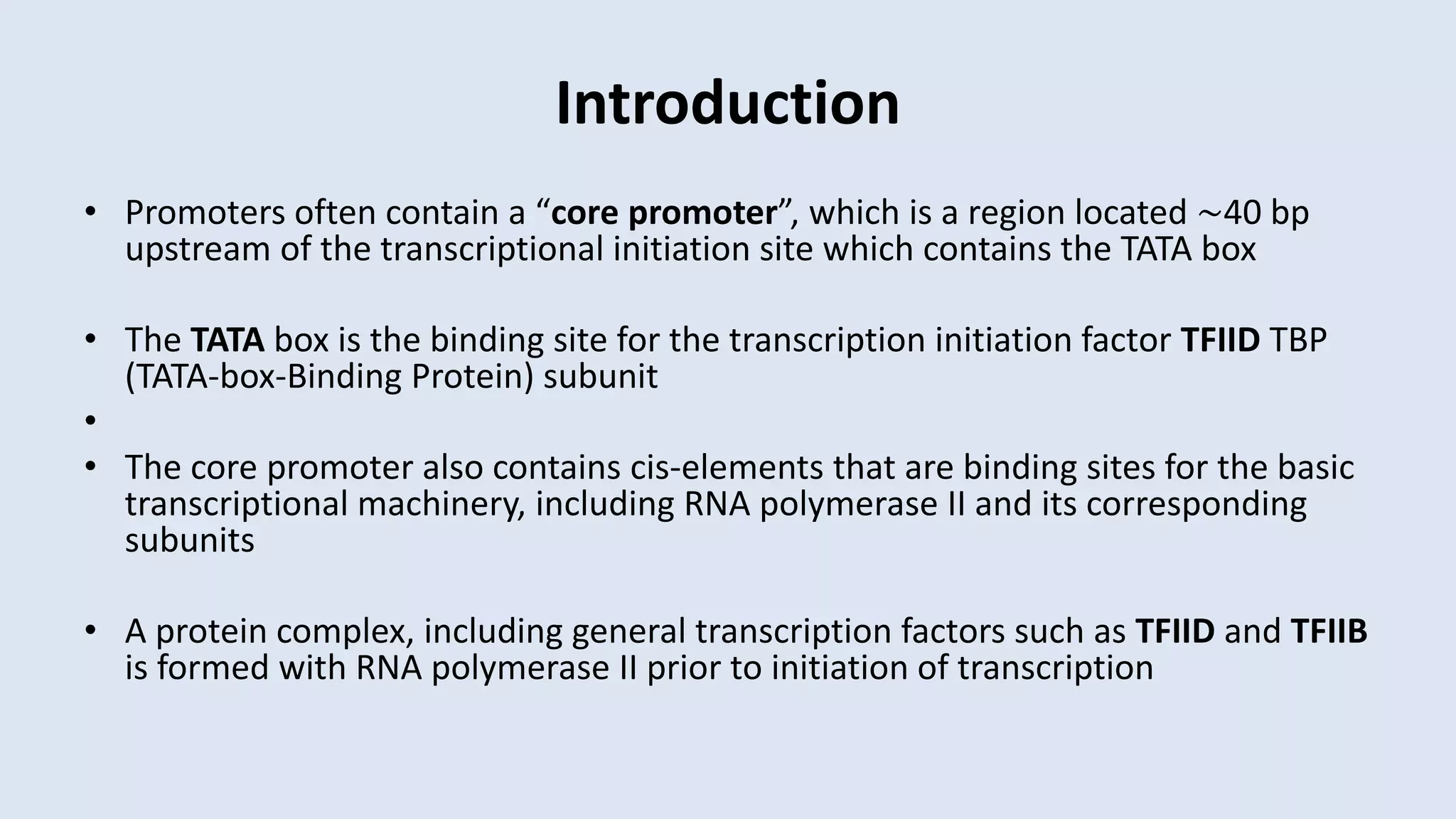 Isolation of promoters and other regularly elements | PPTX