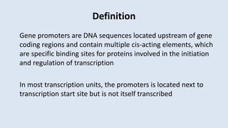 Isolation of promoters and other regularly elements | PPT