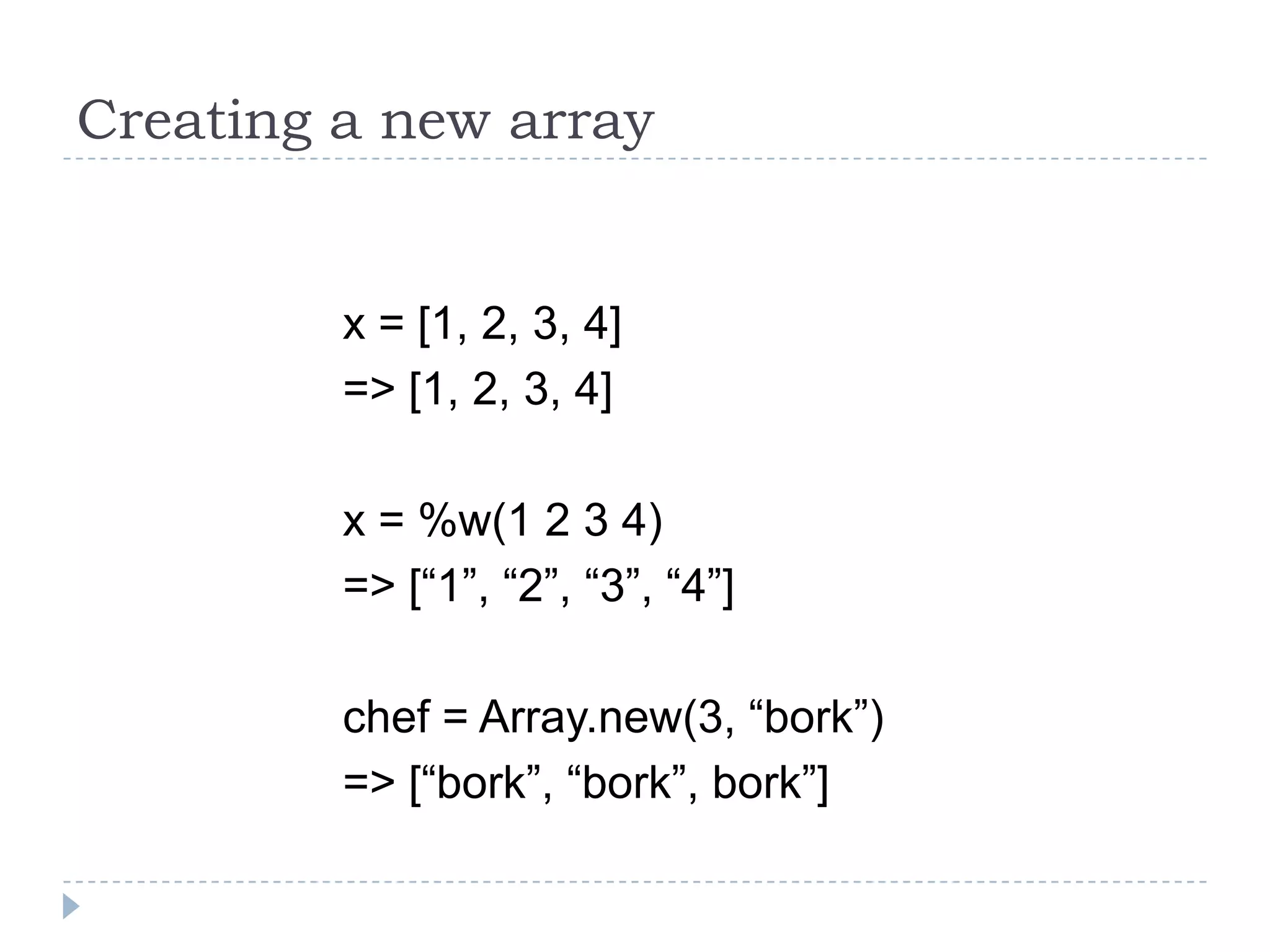 Ruby Language Array Hash And Iterators Ppt