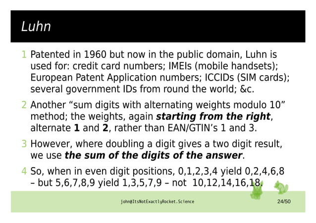 Part Numbering and ID codes: general considerations and check digits | PDF