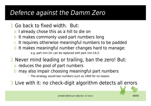 Part Numbering and ID codes: general considerations and check digits | PDF